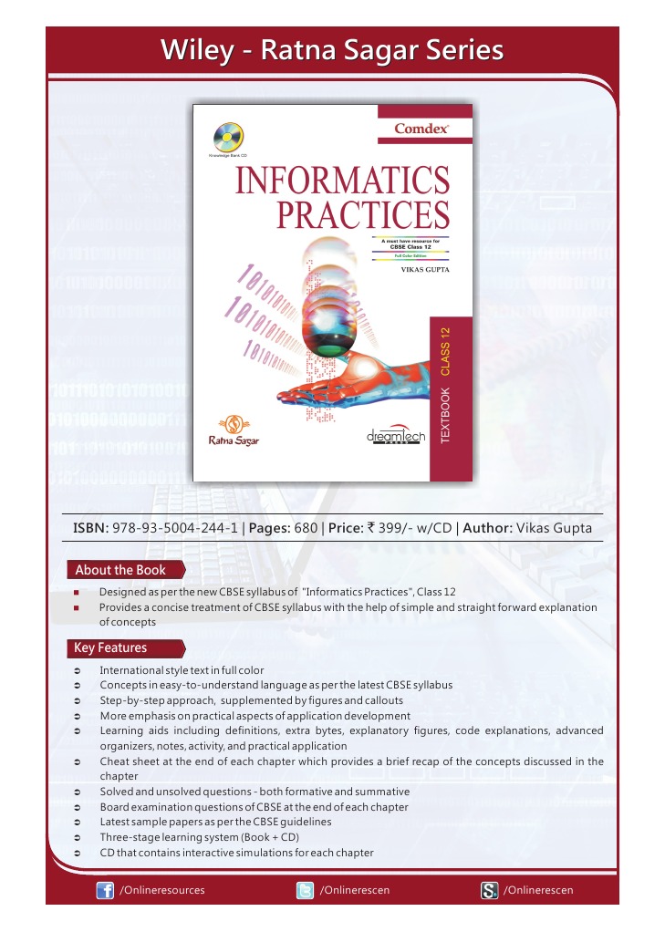 Comdex Informatics Practices Class 12 Pdf Html Element My Sql 0359