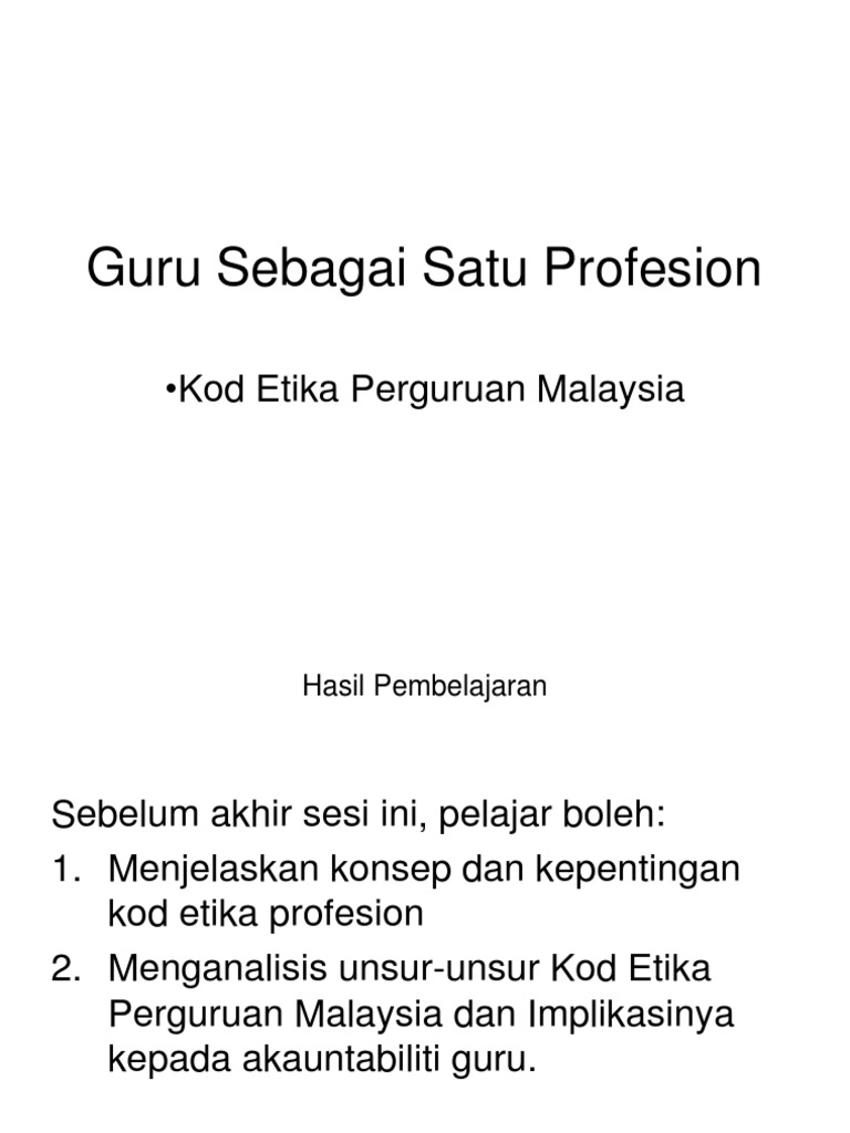 Lesson 5 Kod Etika Guru | PDF