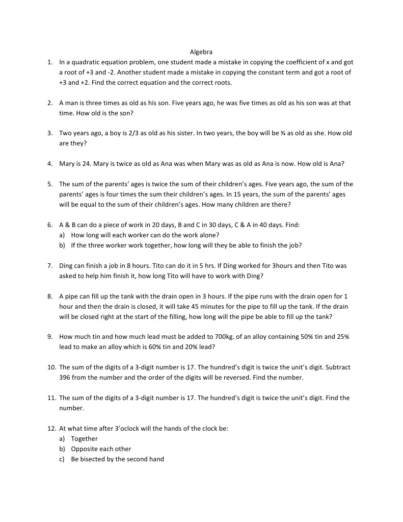 Engineering Mathematics (Problems) | PDF | Zero Of A Function | Equations