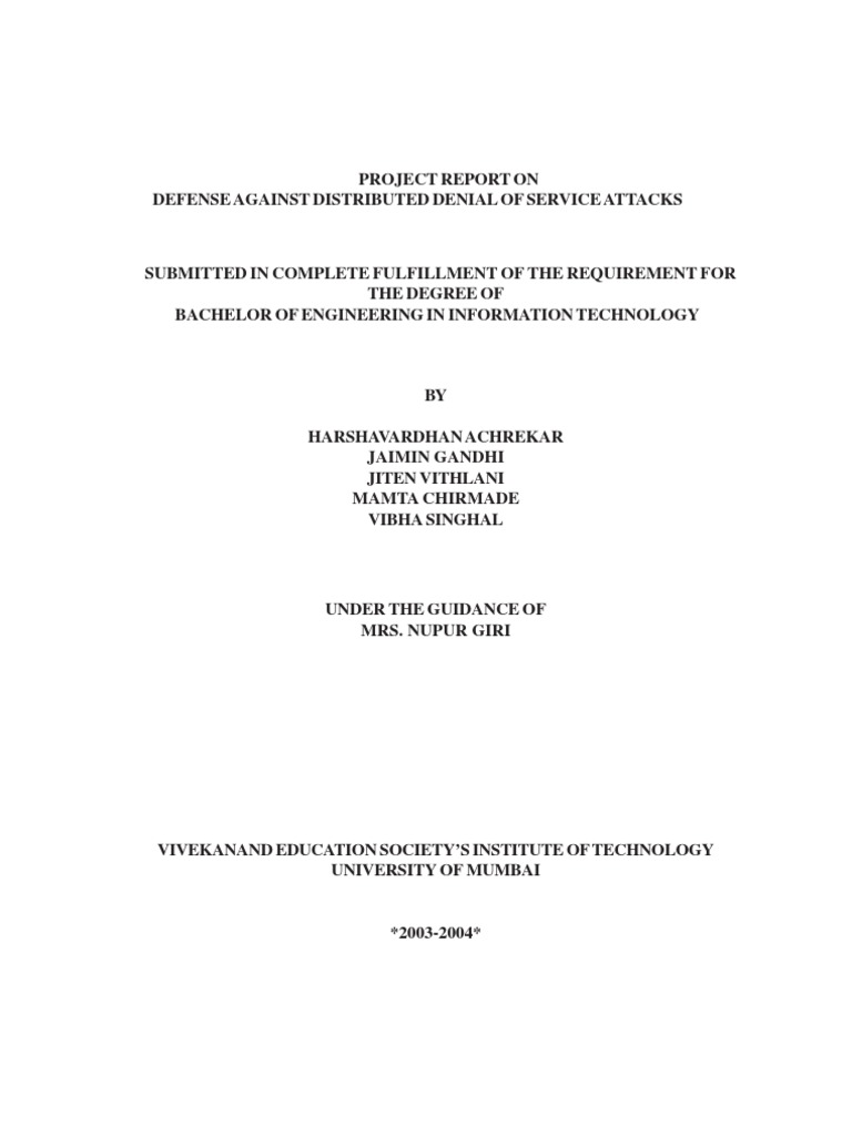 DEFENSE AGAINST DISTRIBUTED DDOS | PDF | Denial Of Service Attack | Router (Computing)