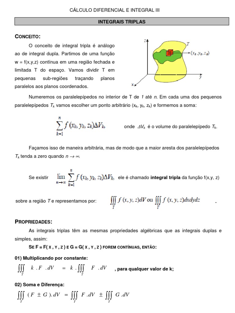 Integral Tripla Introducao | PDF | Integrante | Ensino de Matemática