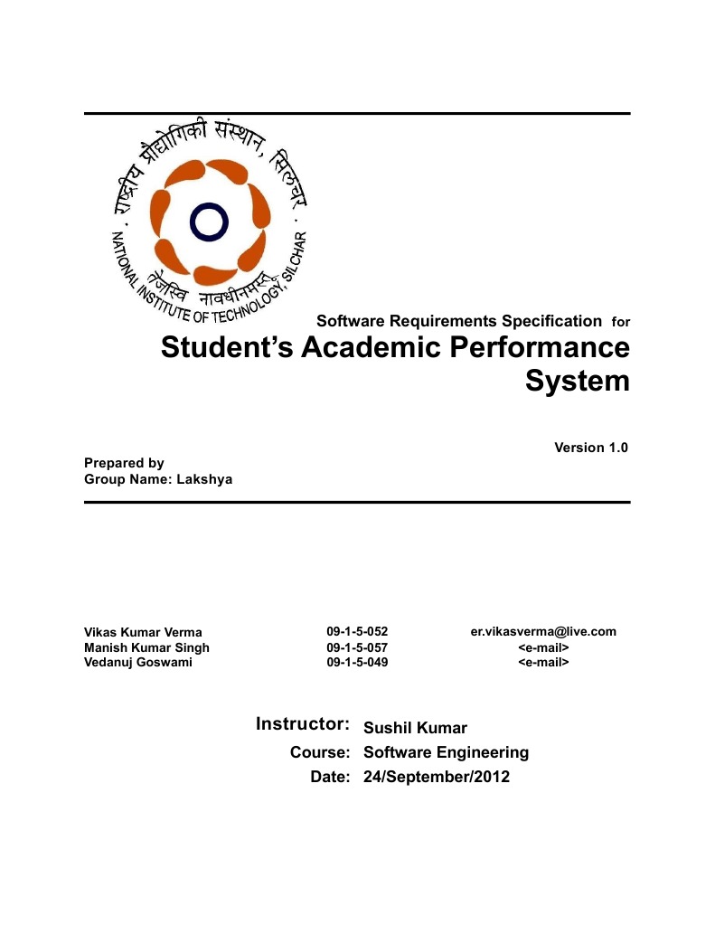Student's Academic Performance System: Software Requirements Specification | PDF | Graphical ...