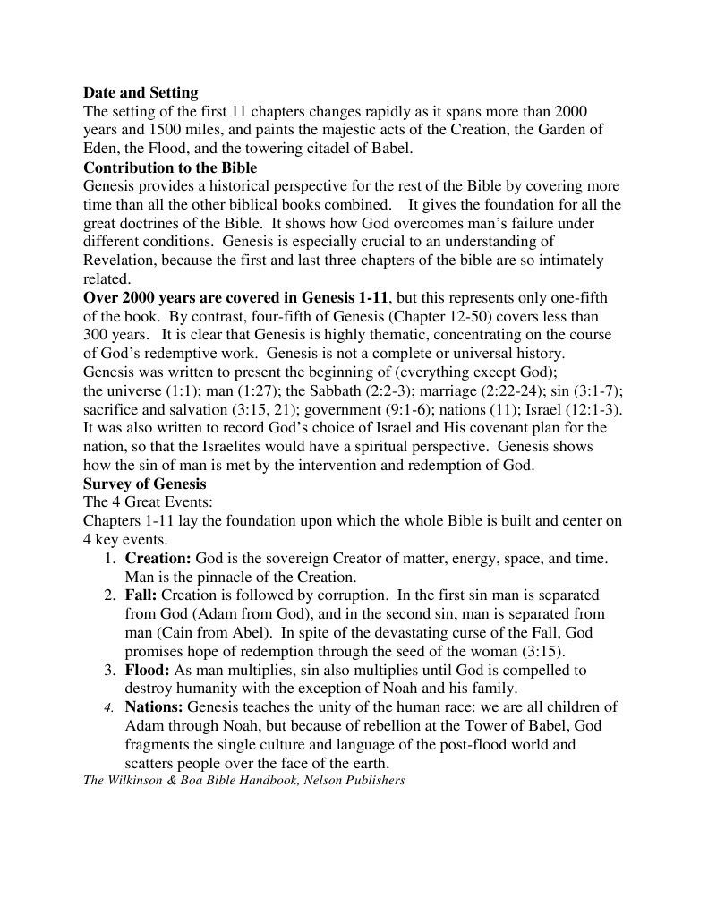 Genesis Study Notes 2 | Book Of Genesis | Genesis Creation Narrative