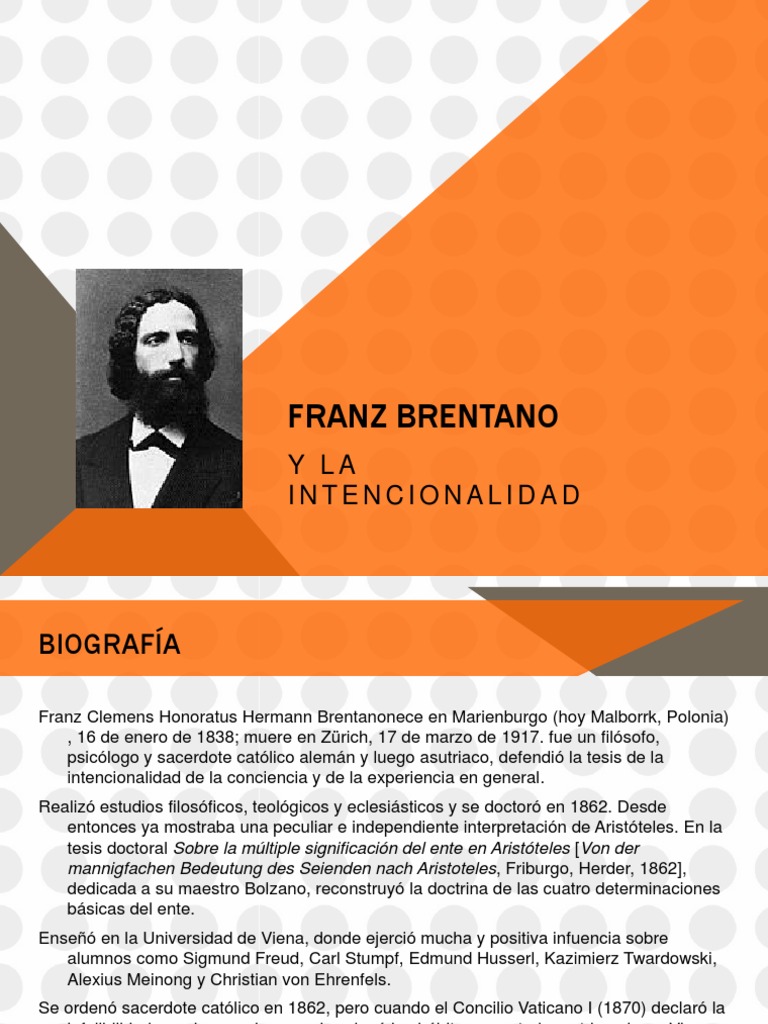 Brentano, Fenomenología y La Intencionalidad | PDF | Metafísica | Aparición