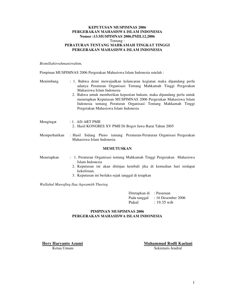 Administrasi PMII Surat Menyurat | PDF