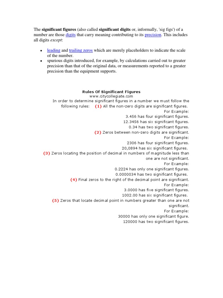 The Significant Figures | PDF | Teaching Methods & Materials
