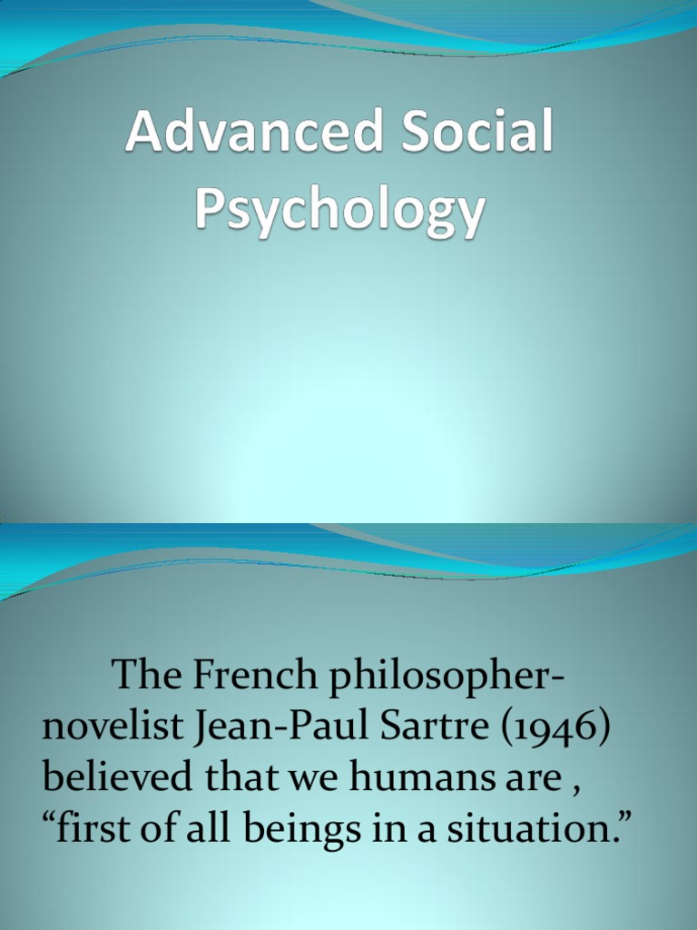 1.1 Advanced Social Psychology | PDF | Social Psychology | Behavior