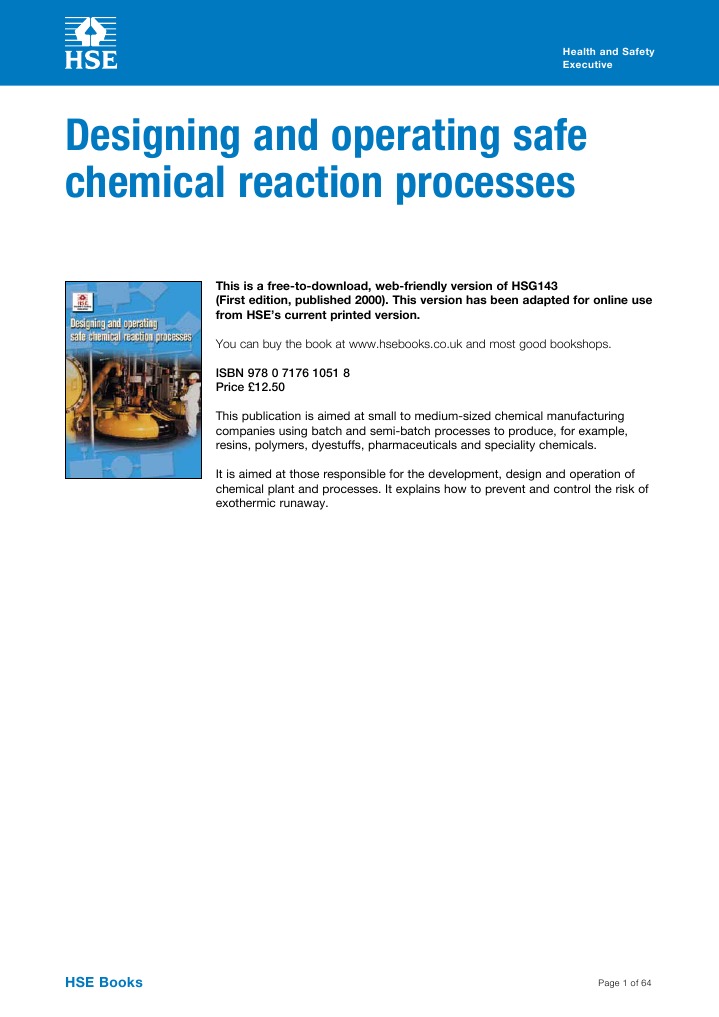 Chemical Process & Safety Hazards | PDF