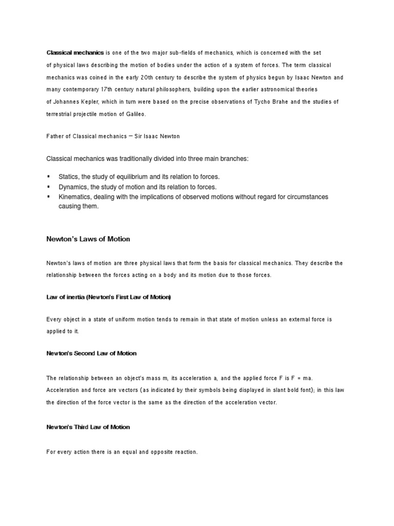 Classical Mechanics (Cryogenics) | PDF | Velocity | Acceleration