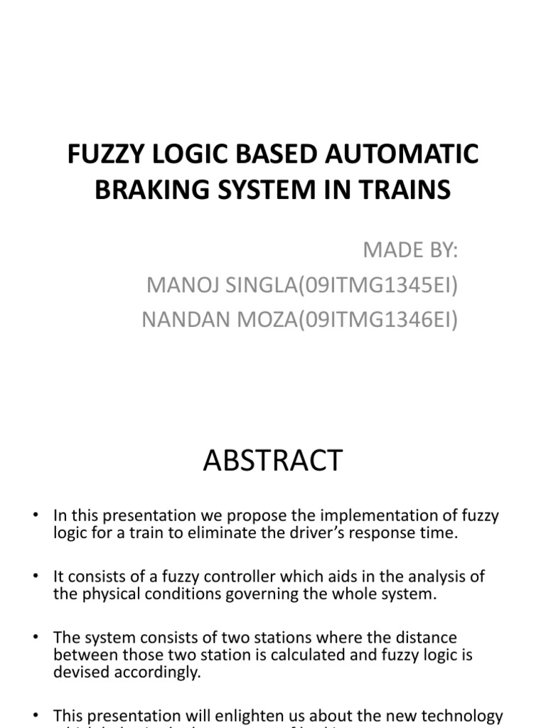 Fuzzy Based Braking System | PDF | Fuzzy Logic | System