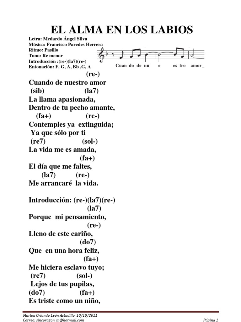 Marlon Trabajo Pasillos Letras y Acordes | PDF | Amor | Religión y creencia