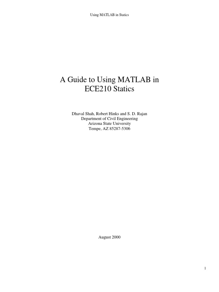 Using Matlab in Engineering Static | PDF | Force | Torque