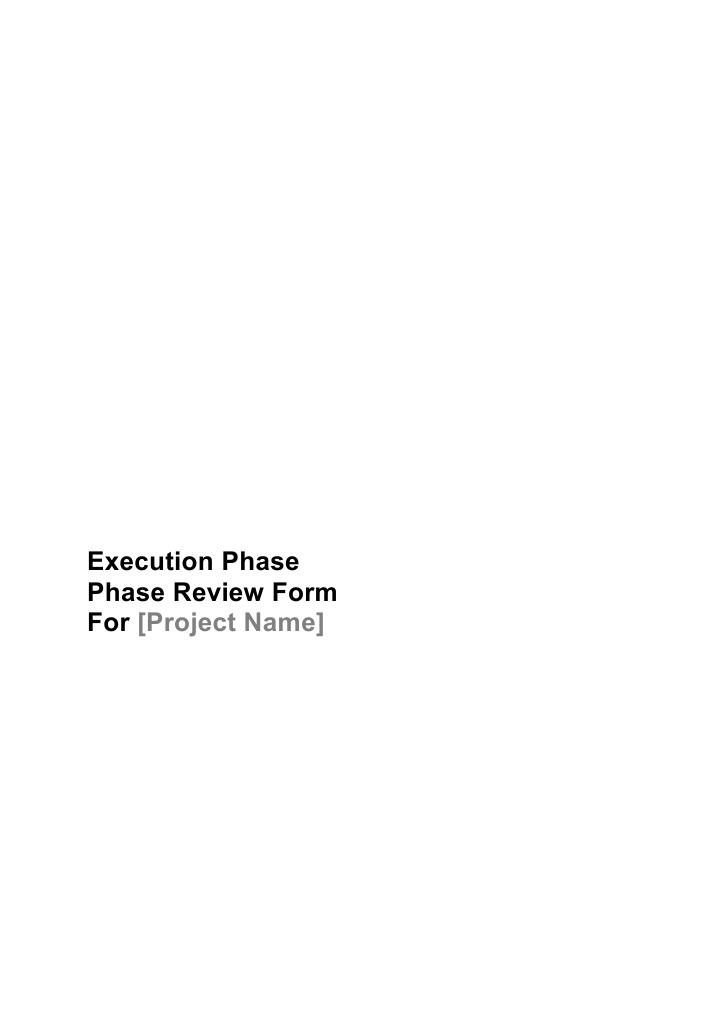 Execution Template - Execution Phase Review Form | PDF | Accountability ...