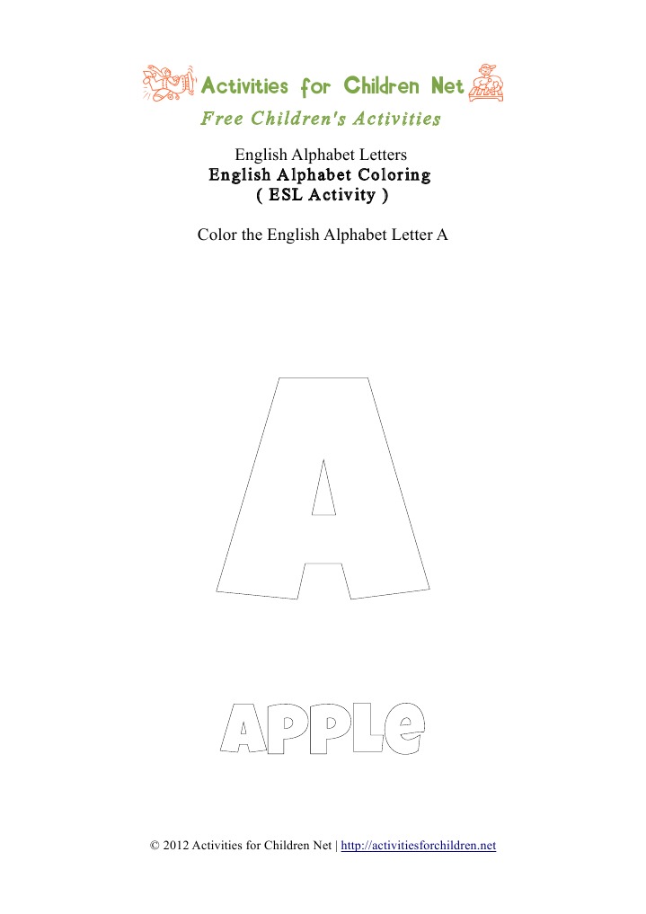 Esl English Alphabet Coloring | PDF | Western Calligraphy | Character ...