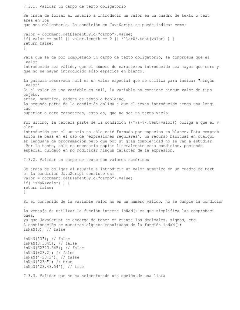 Validaciones JavaScript | PDF | Expresión regular | Script Java