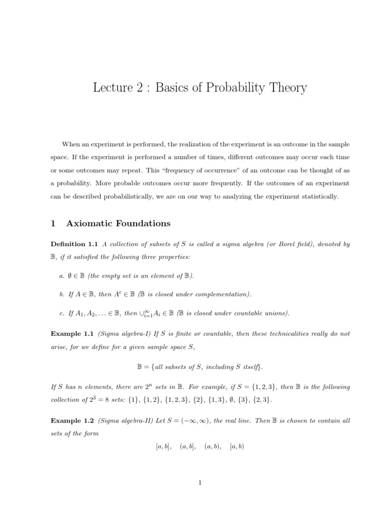 Prob Imp THR | PDF | Probability Theory | Mathematical Concepts