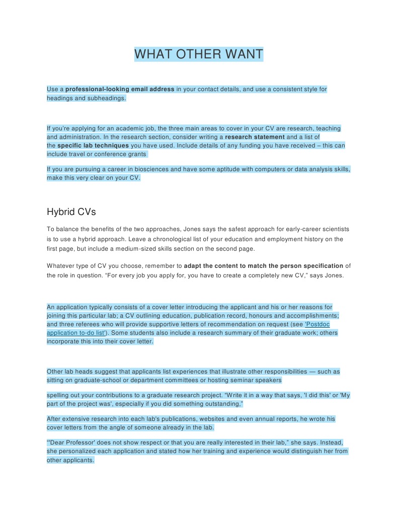 Crafting an Effective Academic CV | PDF | Further Education | Teaching ...