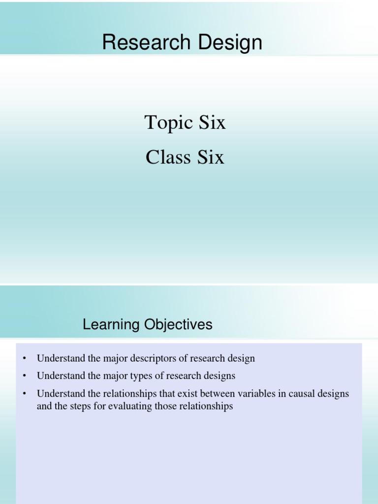 ARM Lecture Six | PDF | Research Design | Quantitative Research