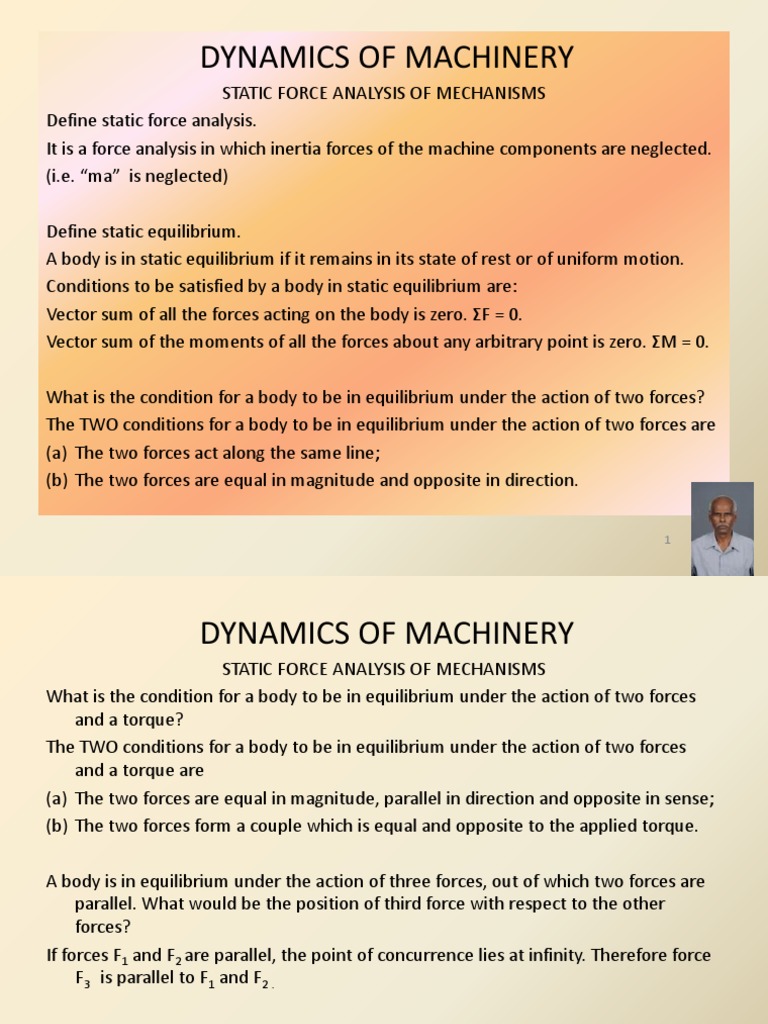 Static and Dynamic Force Analysis | PDF | Force | Torque