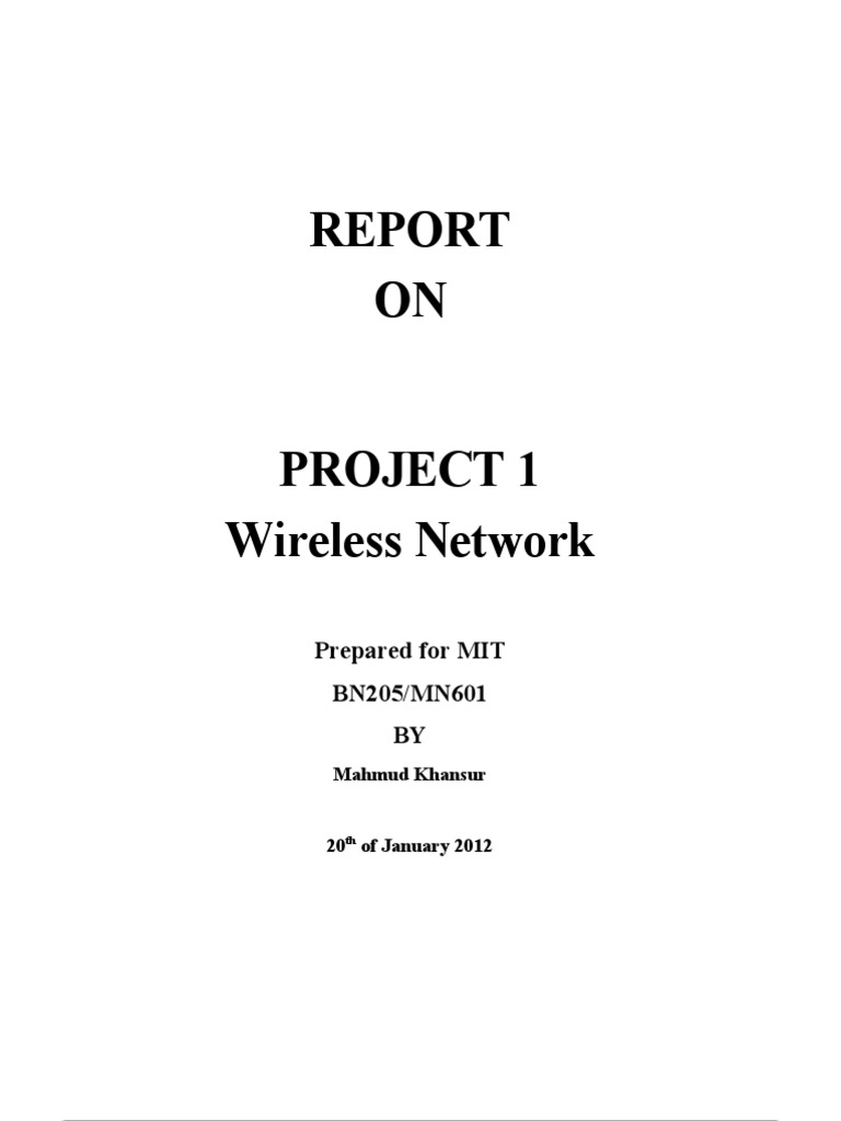 PROJECT 1 Wireless Network | PDF | Wireless Lan | Computer Network