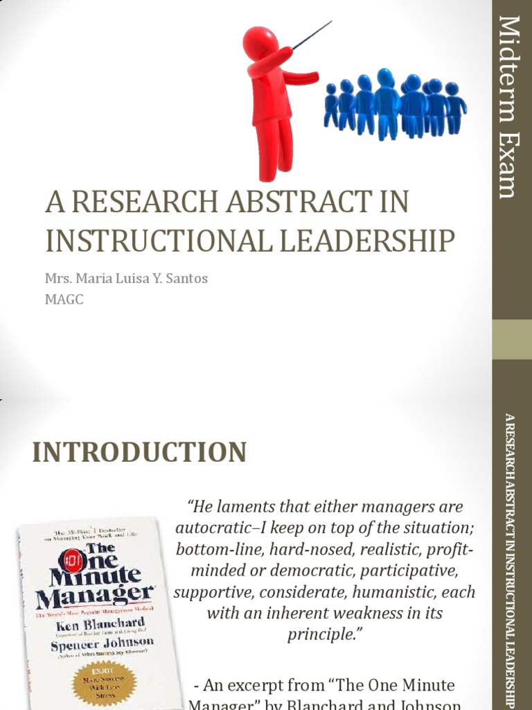 A Research Abstract in Instructional Leadership | PDF | Strategic ...