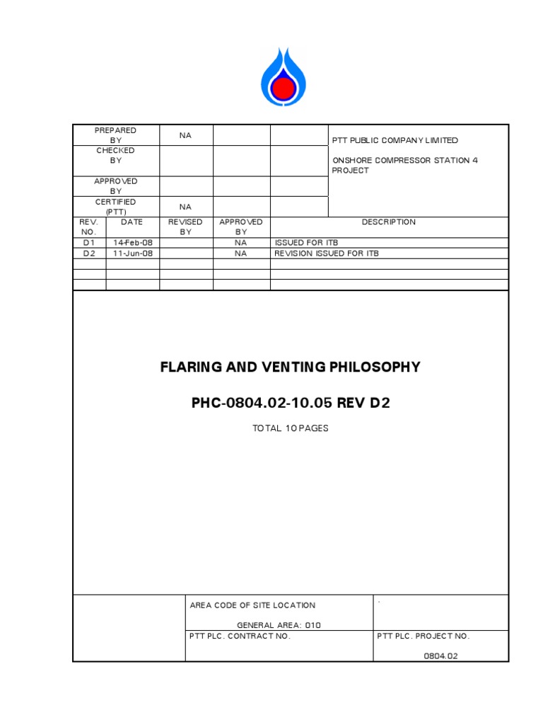 Flaring and Venting Philosophy | PDF | Valve | Natural Gas
