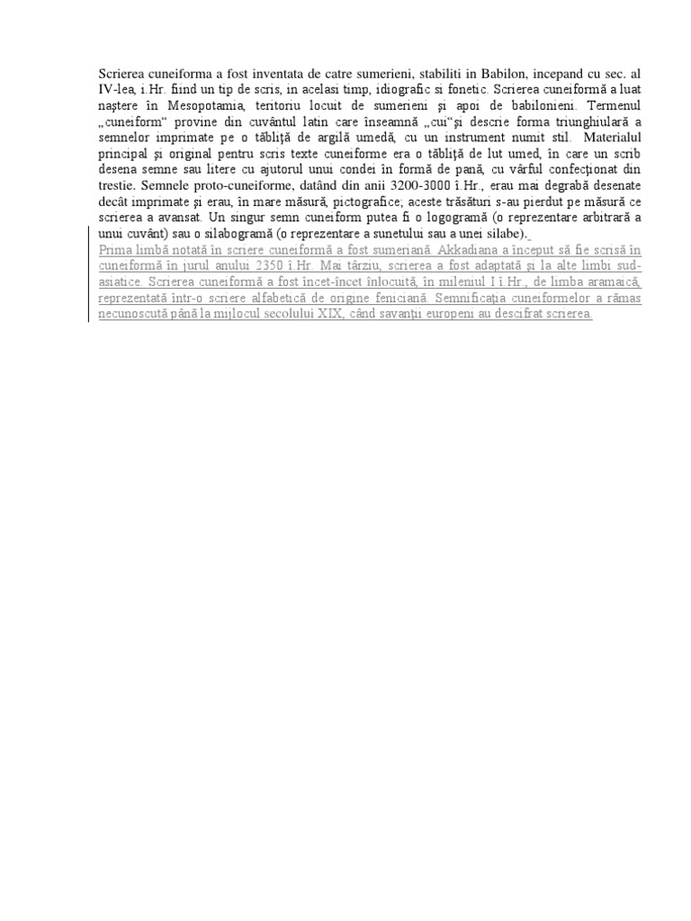 Scrierea Cuneiforma | PDF
