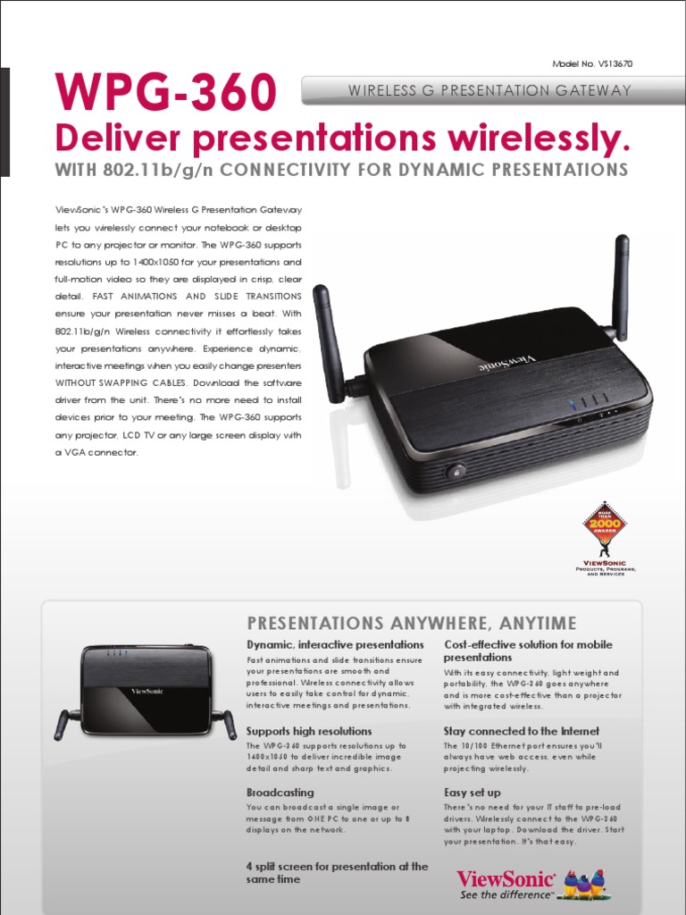 Viewsonic Wireless Adapter WPG-360 | PDF | Laptop | Display Resolution