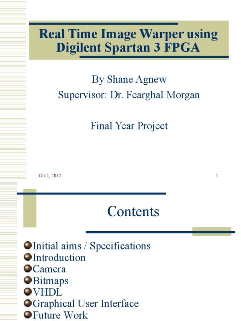 Real Time Image Warper Using Digilent Spartan 3 FPGA | PDF | Computer ...