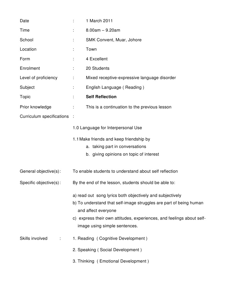Lesson Plan | PDF | Eating Disorder | Emotions