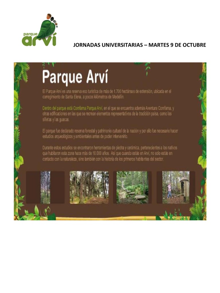 Servicios Del Parque Arvi de Comfama | PDF | Naturaleza