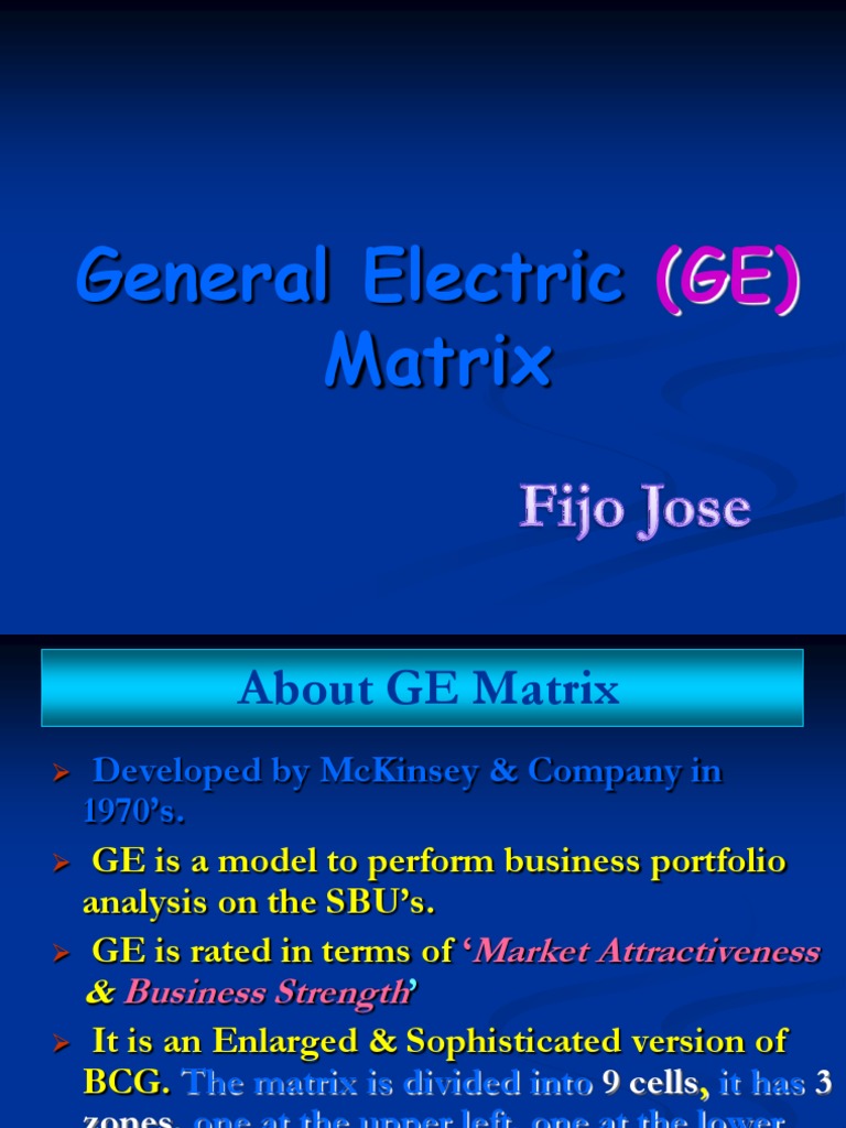 GE Matrix | PDF | Strategic Management | Profit (Accounting)