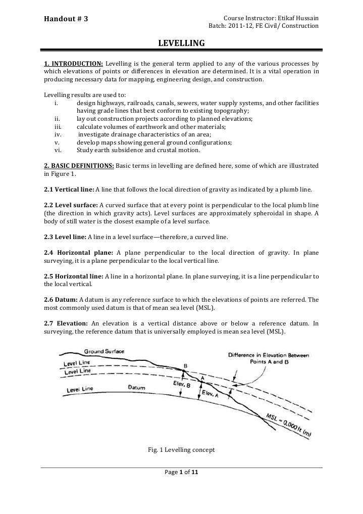 Levelling | PDF | Contour Line | Surveying