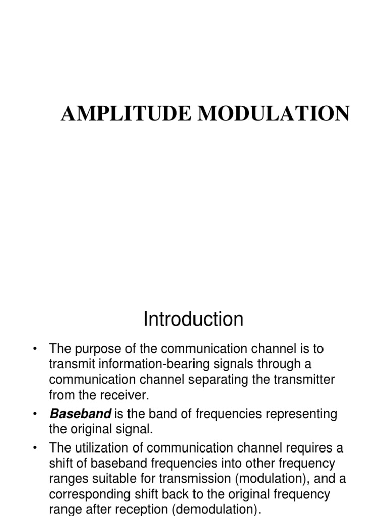 Amplitude Modulation | PDF | Detector (Radio) | Modulation
