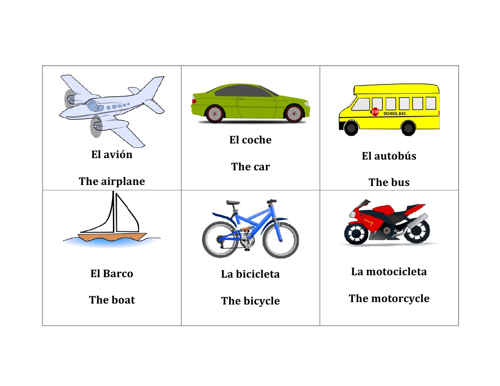 Transportation Flash Cards | PDF | Transporte