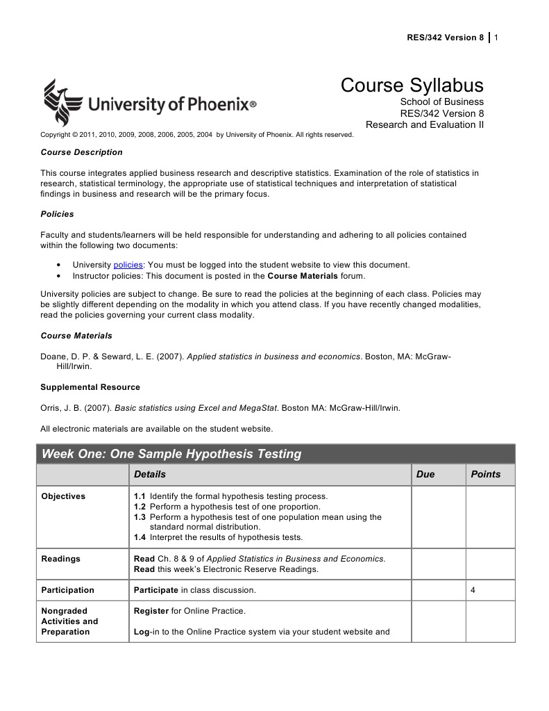 Syllabus Pdf Statistical Significance Statistical Hypothesis Testing