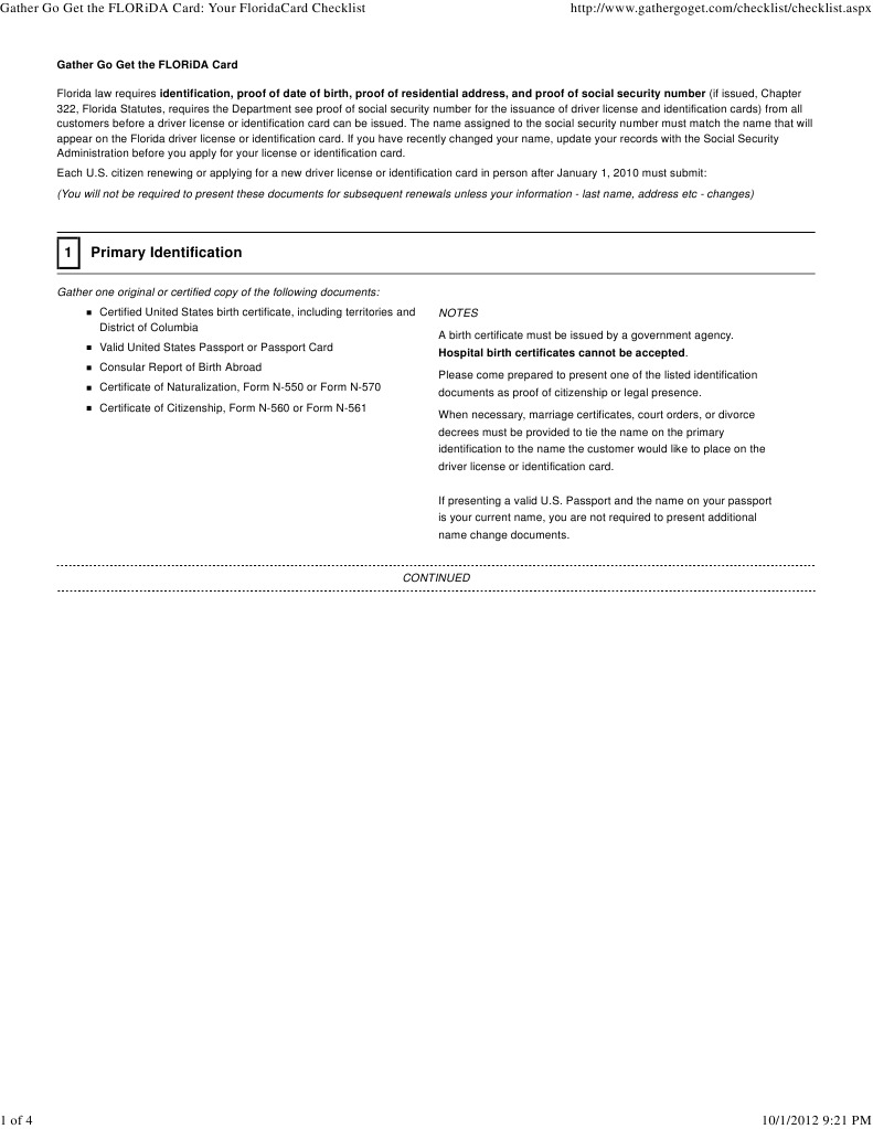 Florida ID Card Requirements Guide | PDF | Identity Document | Driver's ...