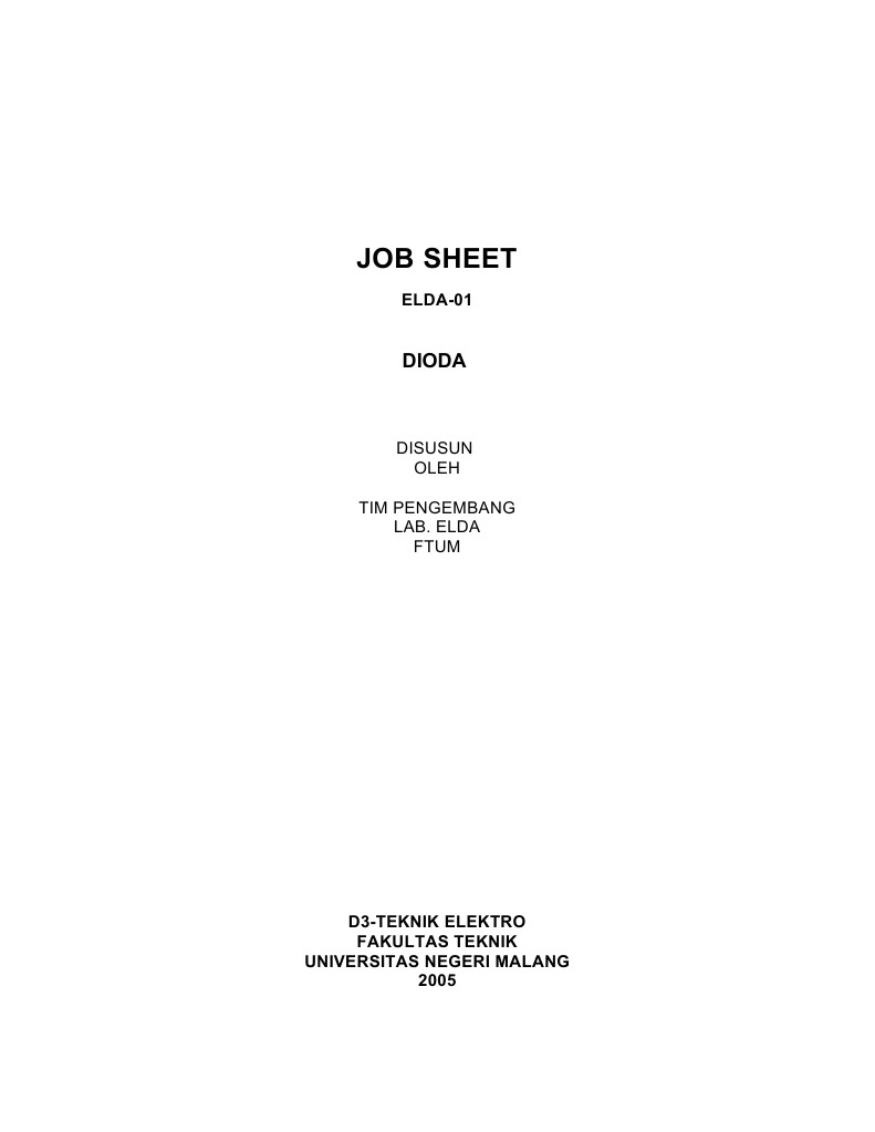 Job Sheet 01 Dioda | PDF