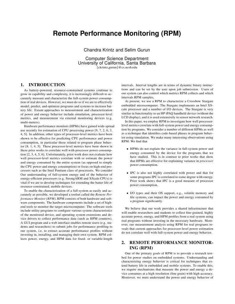 Remote Performance Monitoring (RPM) | PDF | Instruction Set | Central ...