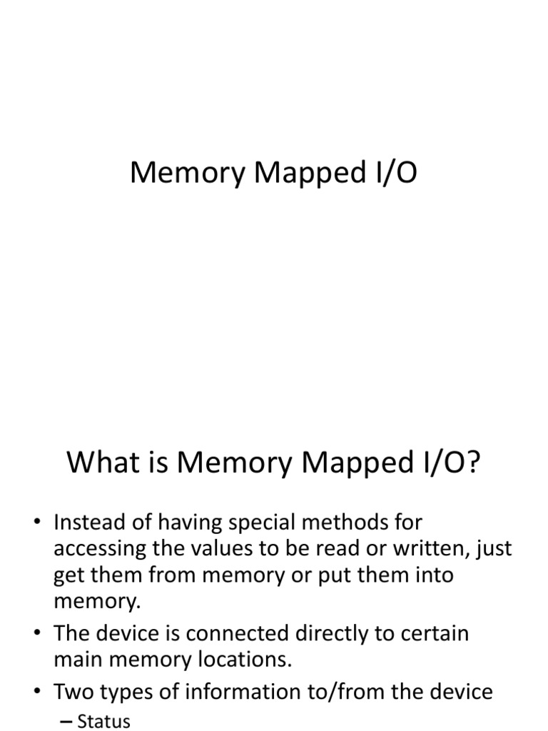 Memory Mapped I/O Explained | PDF