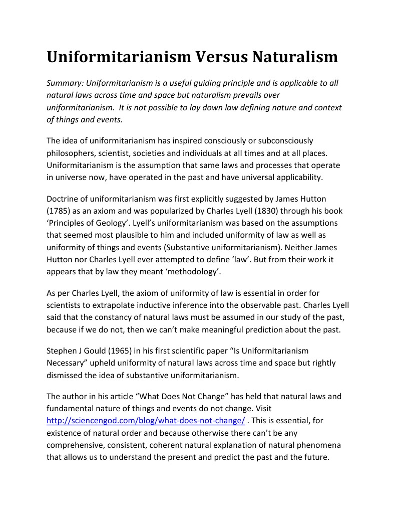 Law Of Uniformitarianism