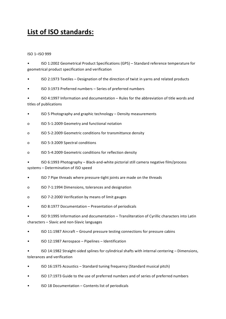 List of ISO Standards | PDF | Screw | Geographic Information System