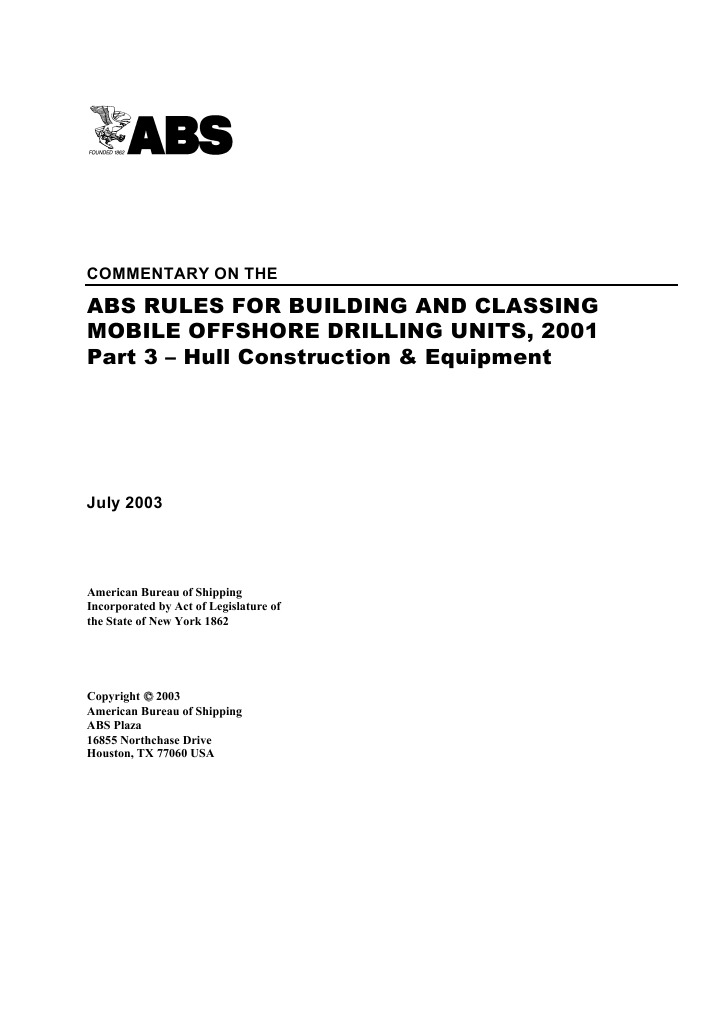 Commentary On The ABS Rules For Building and Classing Mobile Offshore ...