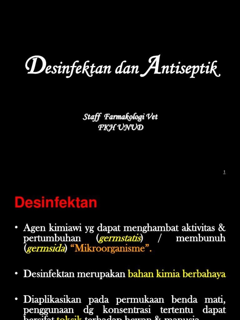 Desinfektan & Antiseptik. May 2012 | PDF | Sains & Matematika