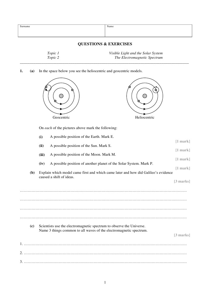 Exercise P1 Topic 1 and Topic 2 - Questions | PDF | Experimental ...