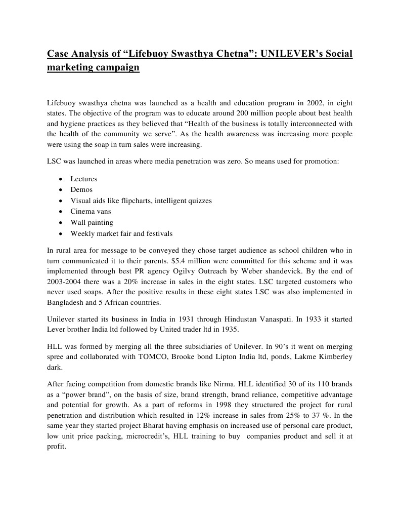 Lifebuoy Case Analysis | PDF | Unilever | Brand