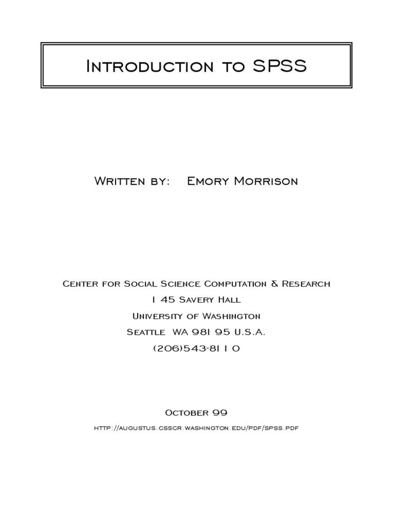 SPSS Beginner's Guide PDF | PDF | Spss | Regression Analysis
