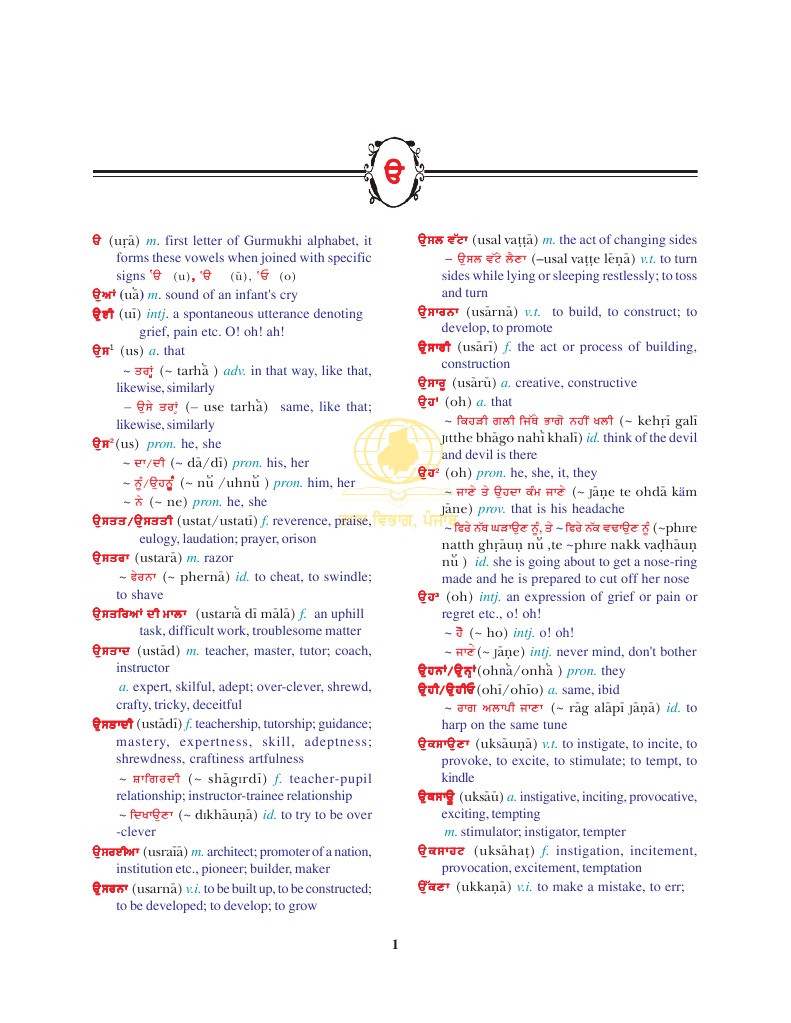 Punjabi English Kosh | PDF