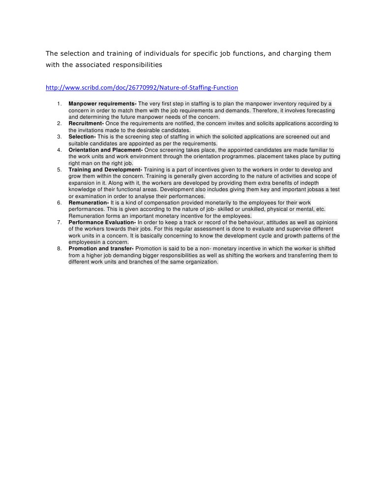 Key Steps in Effective Staffing Process | PDF
