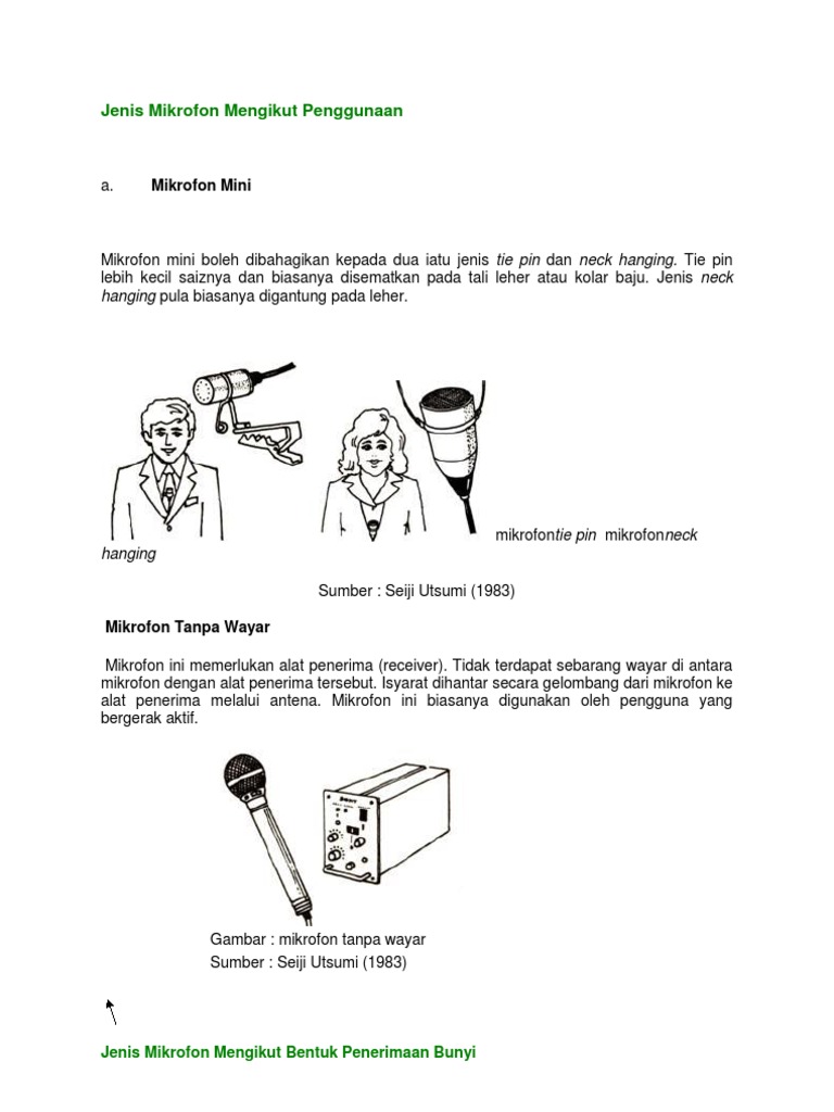 Jenis Mikrofon Mengikut Penggunaan | PDF